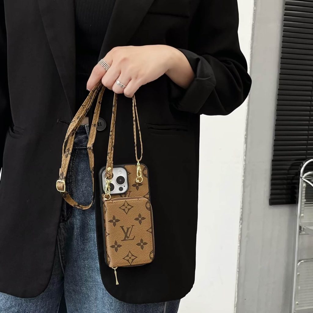 [CROSSBODY]Louis Vuitton Leather Wallet Case for iPhone 16 15 14 13 12 ...