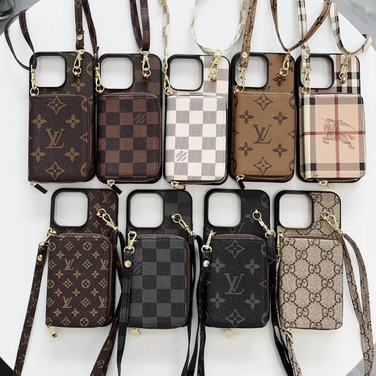 [CROSSBODY]Louis Vuitton Leather Wallet Case for iPhone 16 15 14 13 12 ...